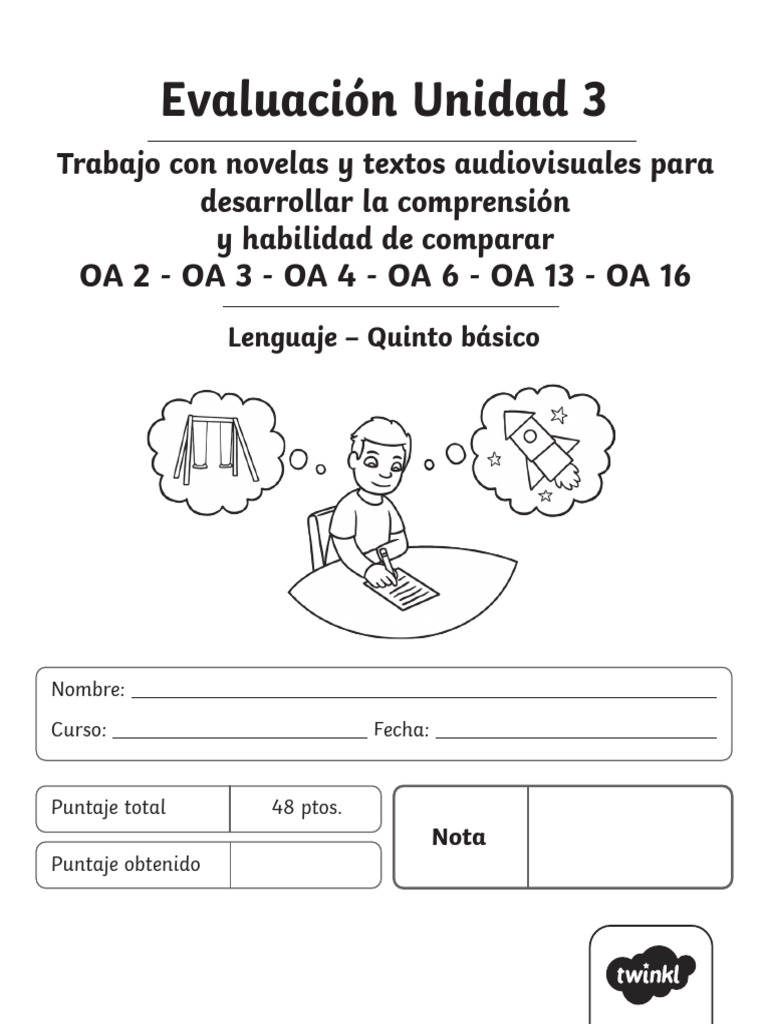 Cl l 1667274819 Evaluacion 5 Basico Lenguaje y Comunicacion Unidad 3 Oa ...