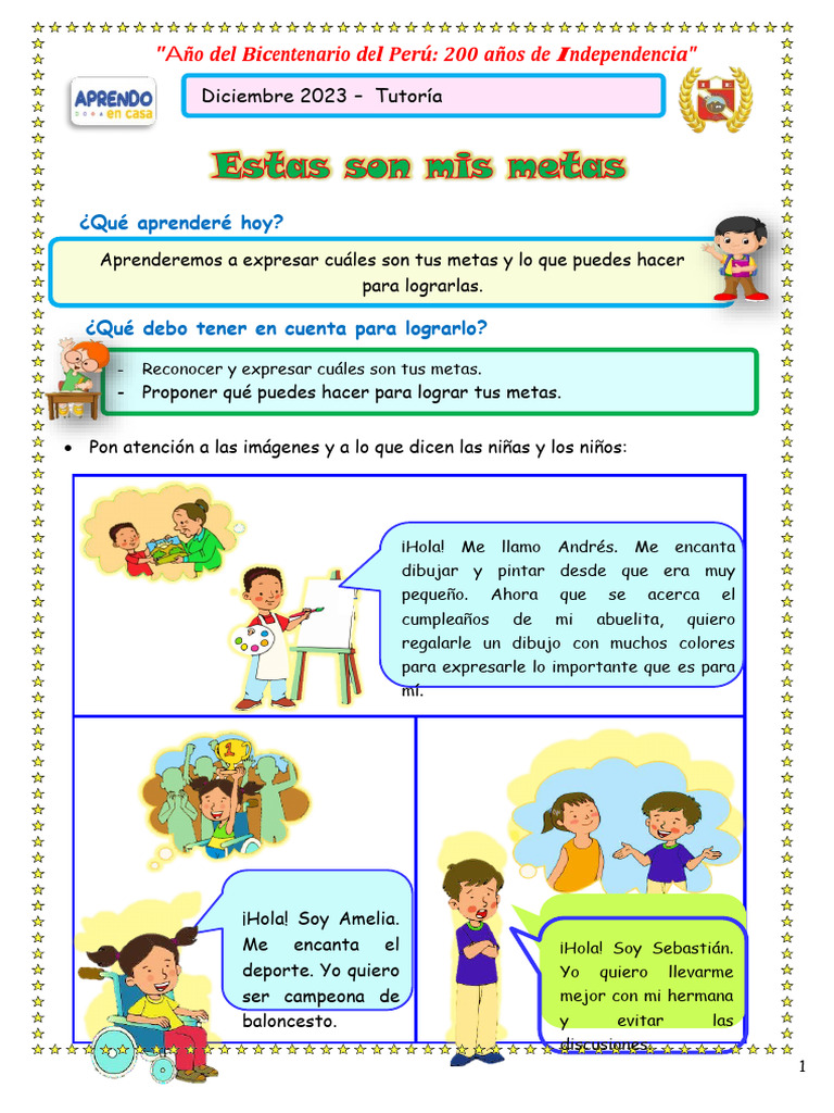 Metas educativas para niños | PDF