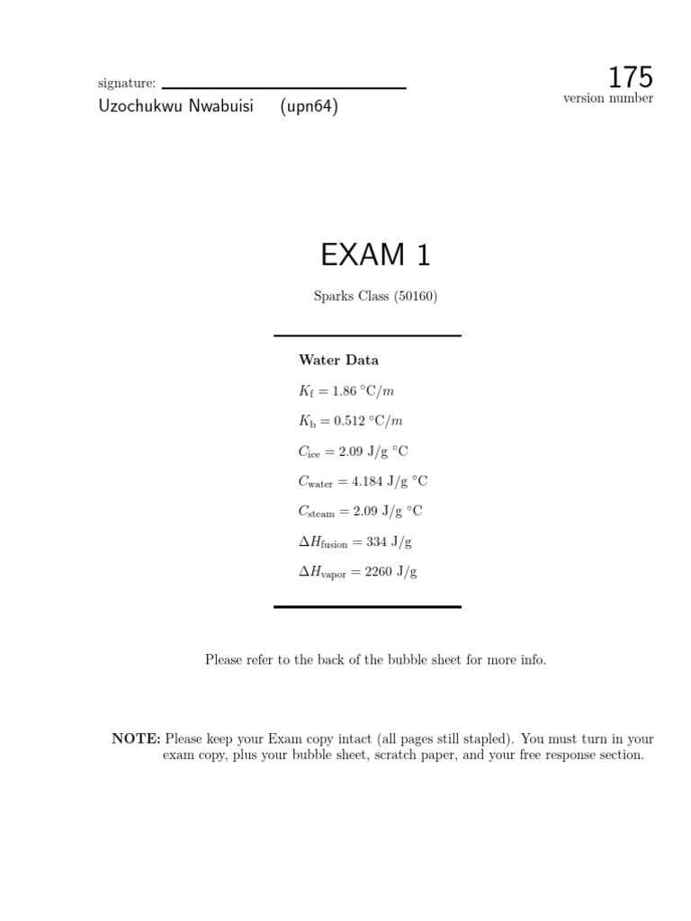 Exam 1 Solutions Pdf Solubility Continuum Mechanics