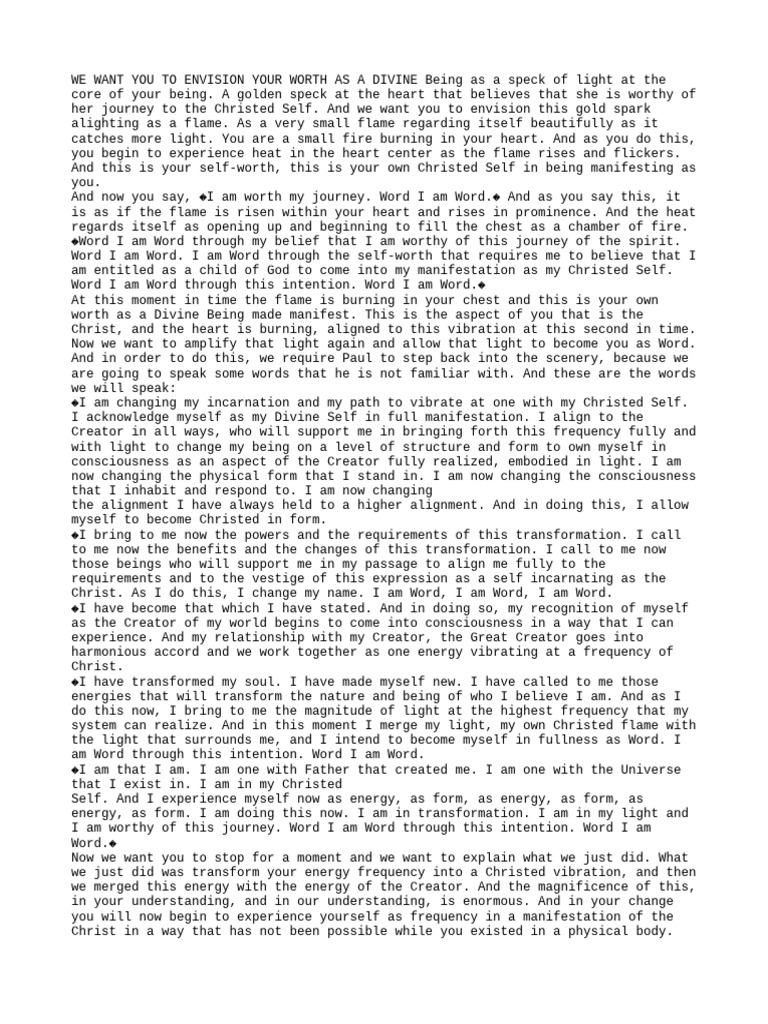 Changing My Incaenation at One With Christed | PDF | Incarnation | Light