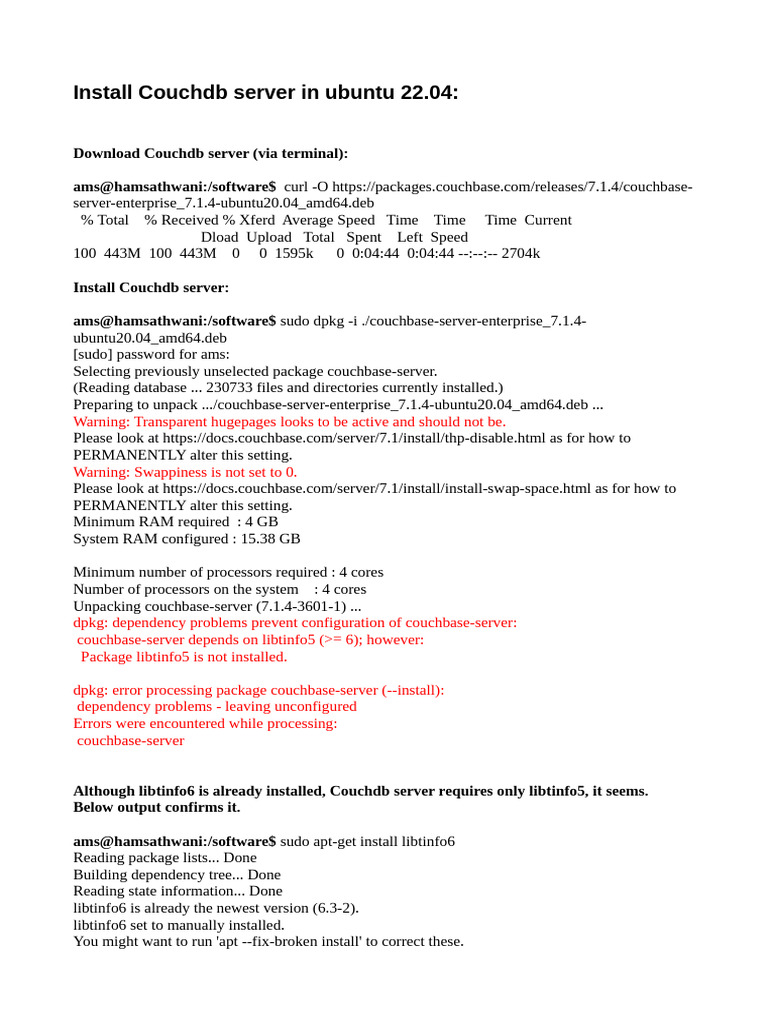 Install CouchDB Server in Ubuntu 22.04 | PDF | I Pv6 | Internet Protocols