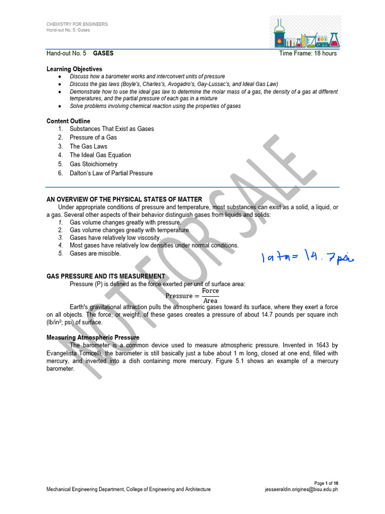 Module 5 | PDF | Gases | Pascal (Unit)