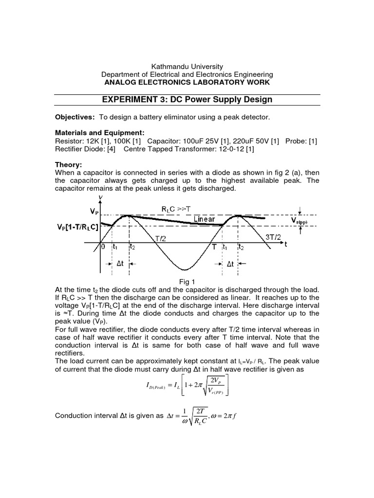 Lab3 DC Power Supply Design1588856969 | PDF | Rectifier | Capacitor