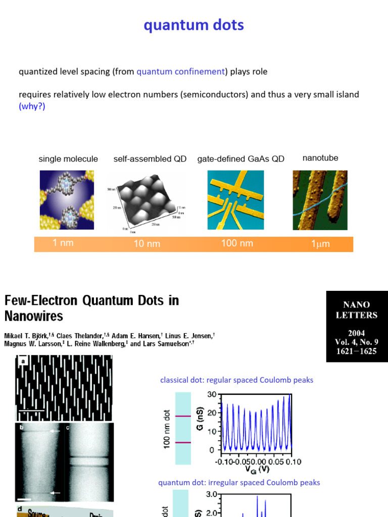 Lecture9 10 Quantum Dots | PDF | Physical Sciences | Materials Science