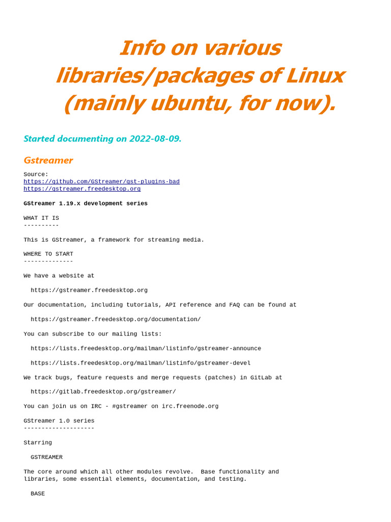 Ubuntu Packages-Libraries Tech Info - For Dev Reference | PDF | Library ...