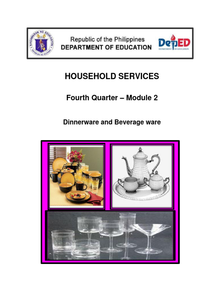 Tle-10 Household Quarter 4 Module 2 (Comahig-lanorias) | PDF | Tableware | Alcoholic Drinks
