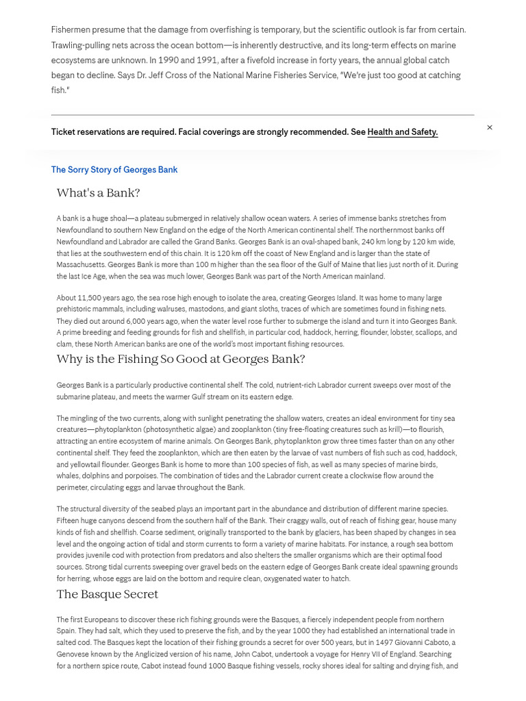 Overfishing Impact on Georges Bank Fishery | PDF | Trawling | Sea