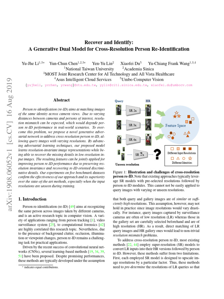 R7.recover and Identify - A Generative Dual Model For Cross-Resolution Person Re-Identification ...