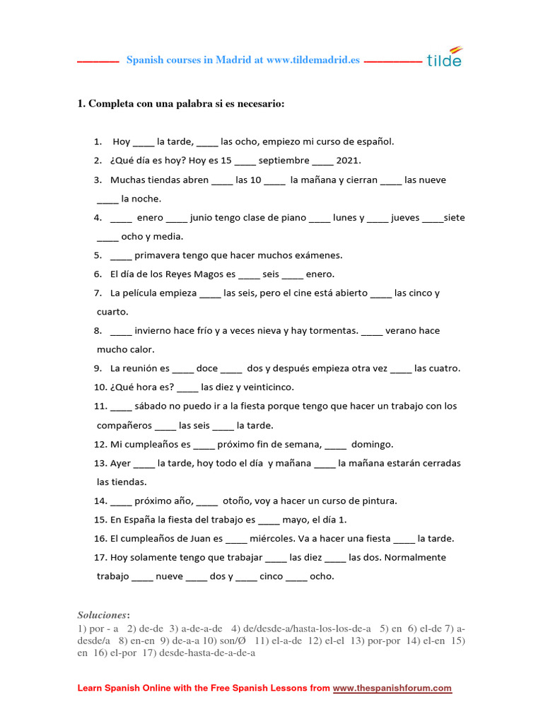 Ejercicio-para-CUANDO.PREPOSICIONES-A1-Y-A2 | PDF