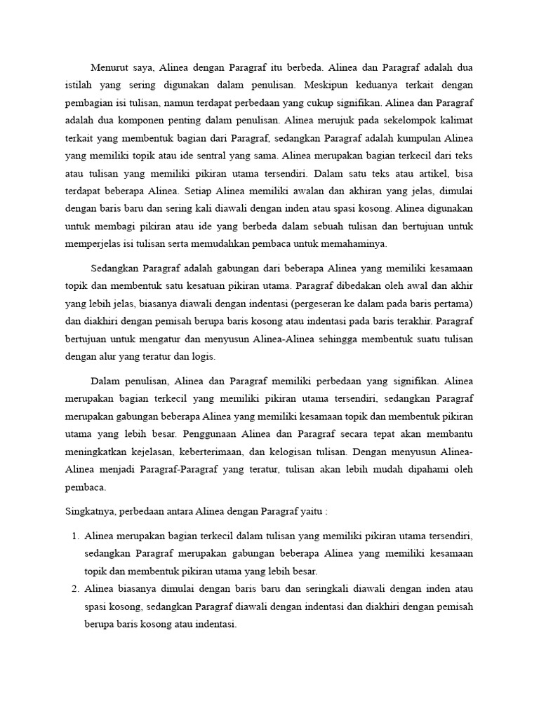 Alinea Dan Paragraf | PDF | Kajian Bahasa Asing