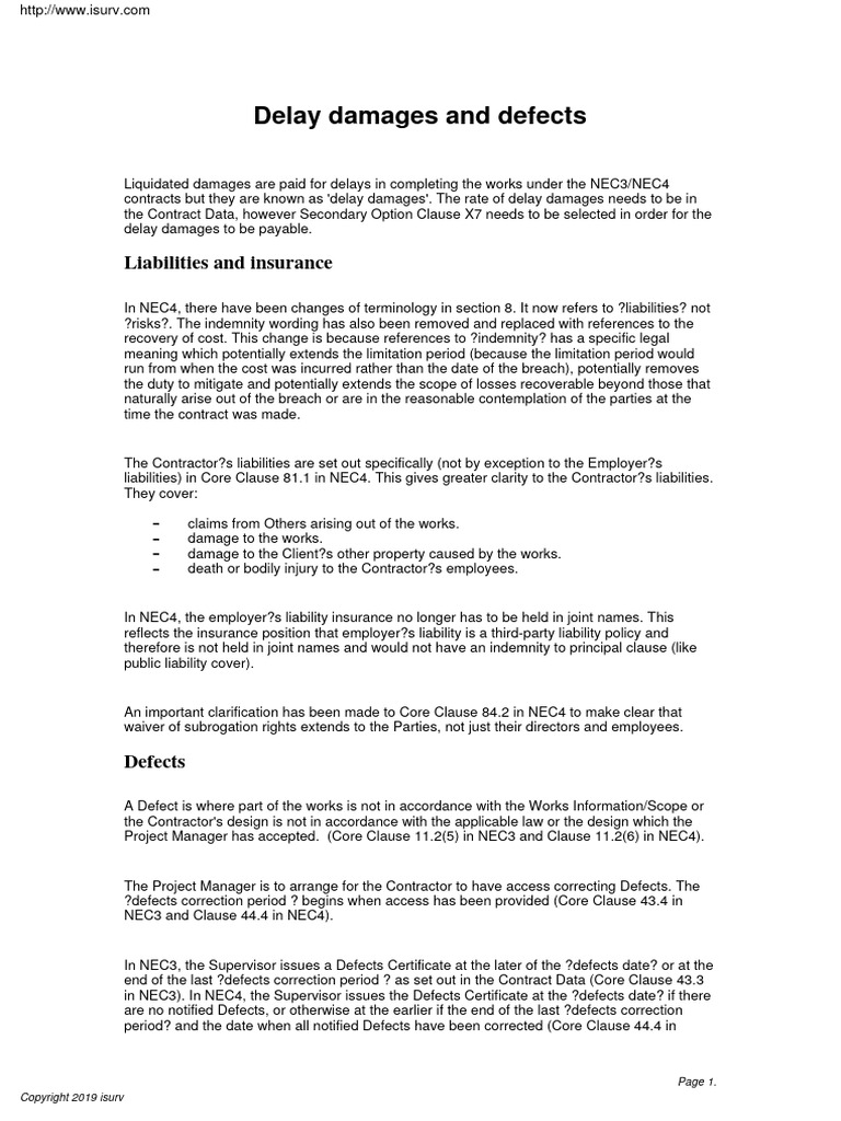 Delay Damages and Defects | PDF