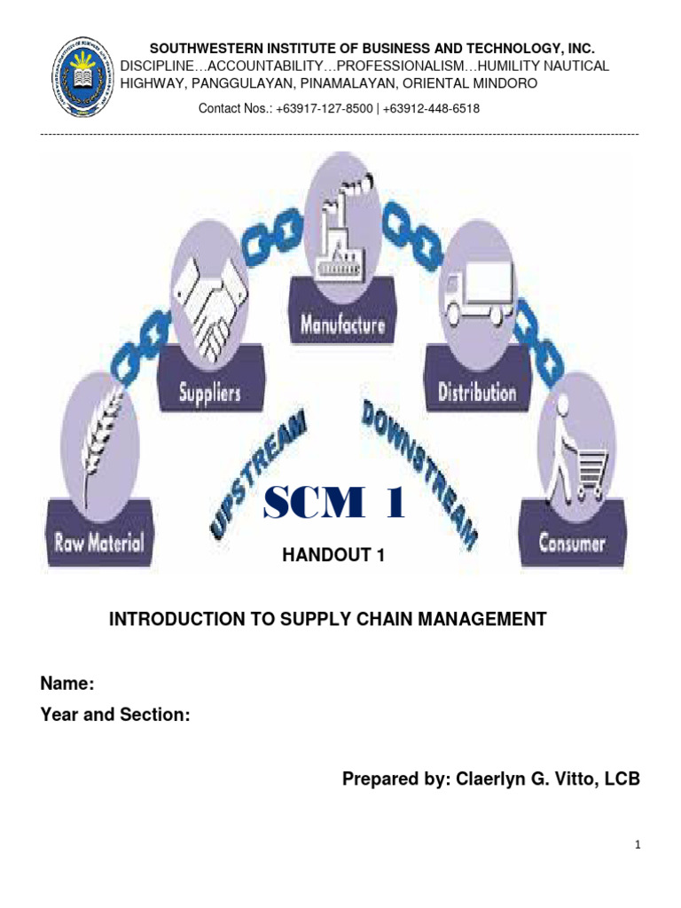 SCM Handout 1 - 060241 | PDF | Supply Chain Management | Logistics