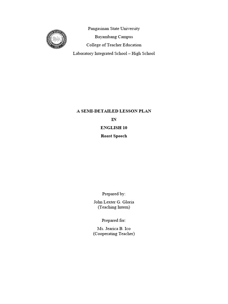 English 10 - Roast Speech | PDF | Jokes | Gesture