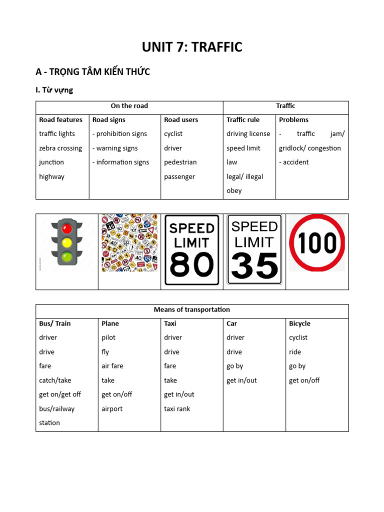 Unit 7. Traffic | PDF