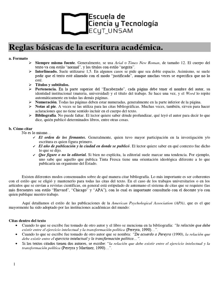 Reglas de Escritura Académica y Citas APA | PDF | Podcast | Citación