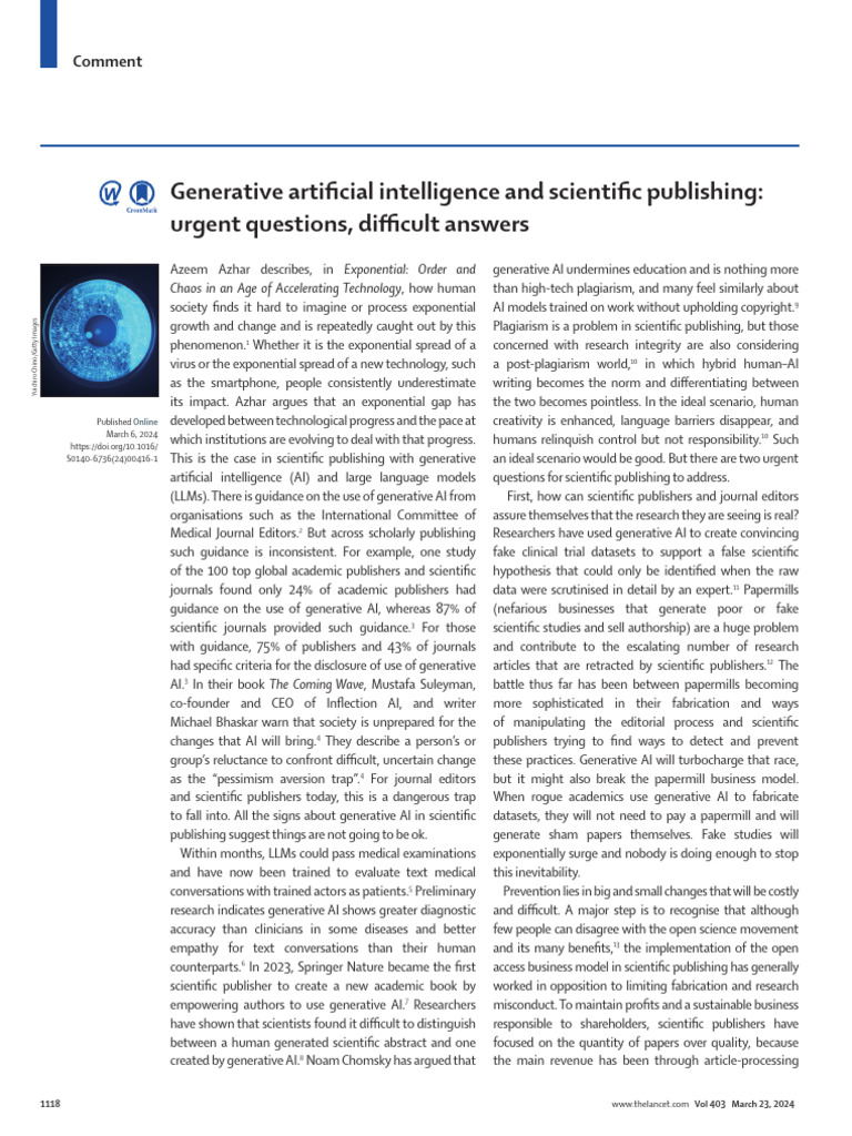 Artificial Intelligence and Scientific Publishing | PDF | Artificial Intelligence | Intelligence ...