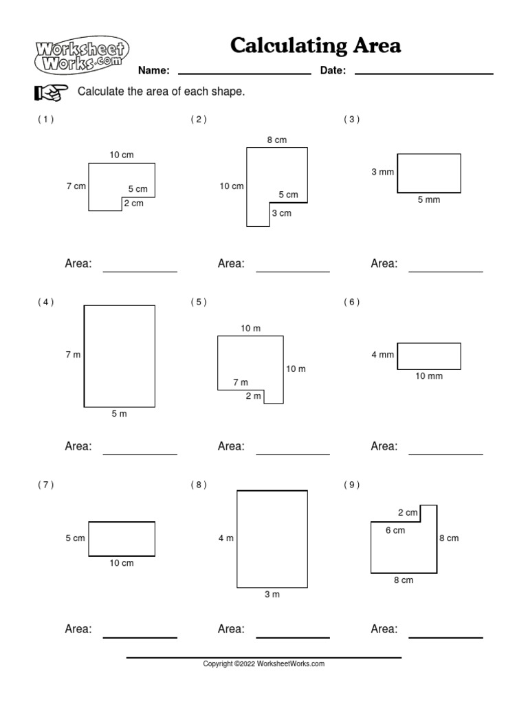 WorksheetWorks Calculating Area 1 | PDF