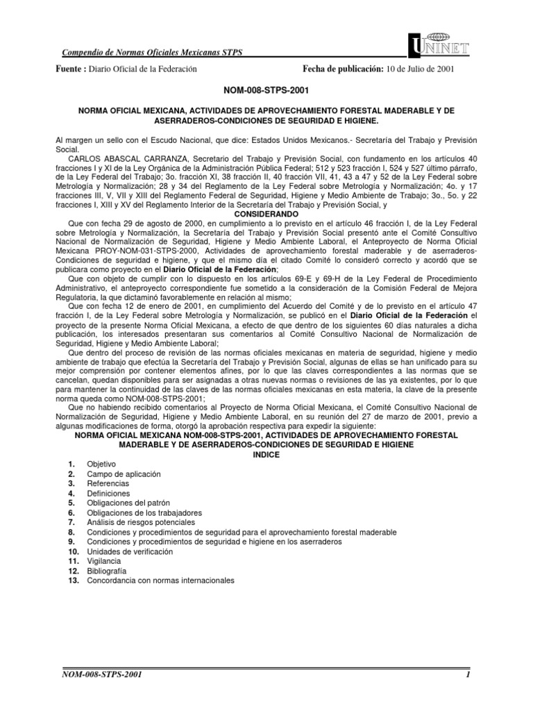 Nom 008 STPS 2001 | PDF | Primeros auxilios | México