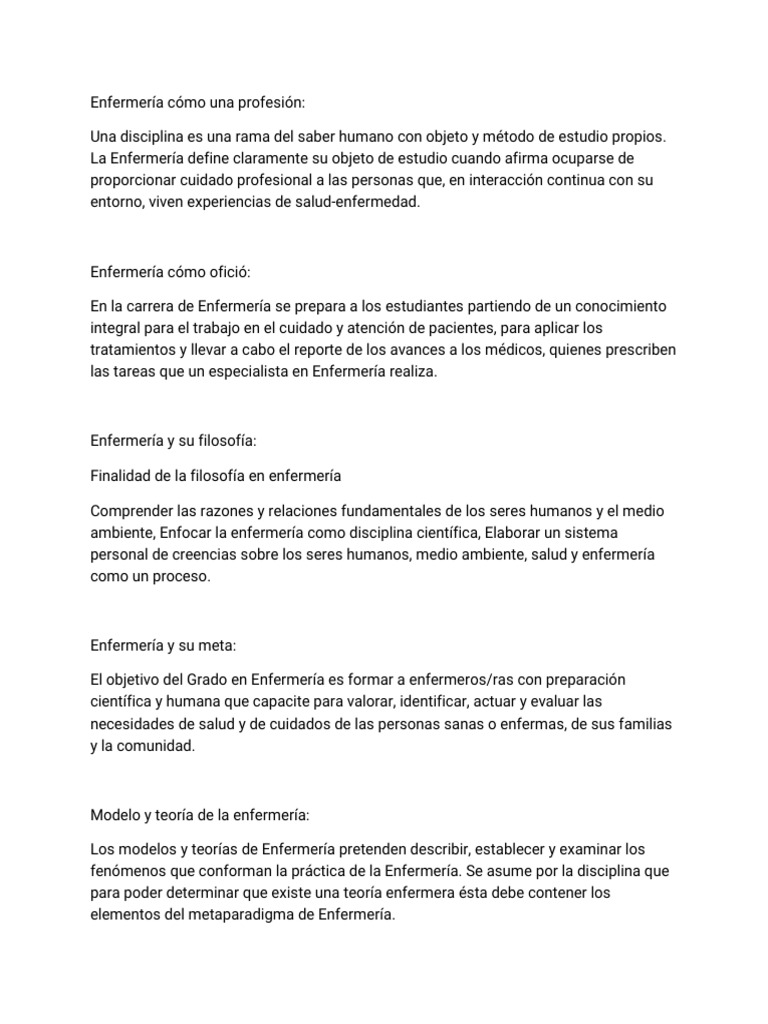 Filosofía y Modelos en Enfermería | PDF