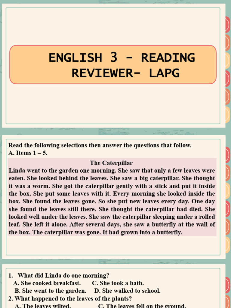 Elln English Reading Reviewer | PDF | Leaf | Tagalog Language