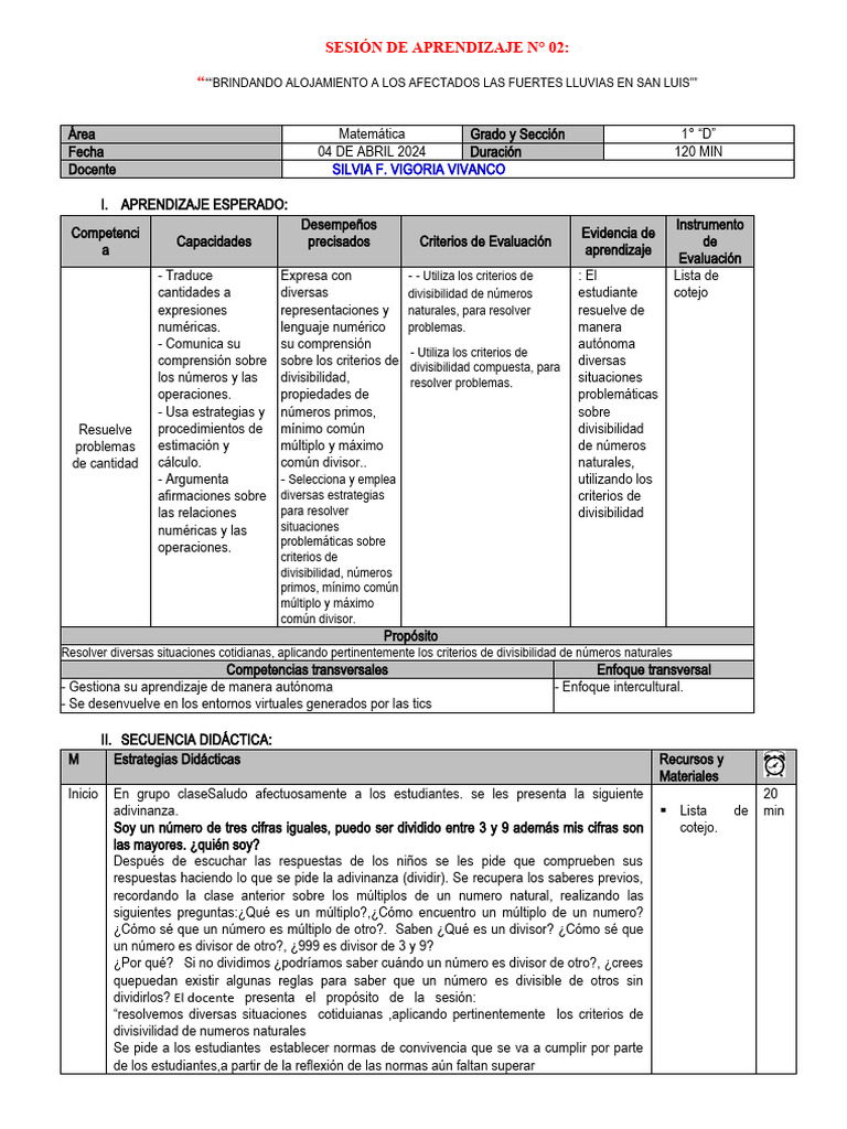 SESION 3-EDA PRIMER GRADO ) | PDF | Aprendizaje | Evaluación