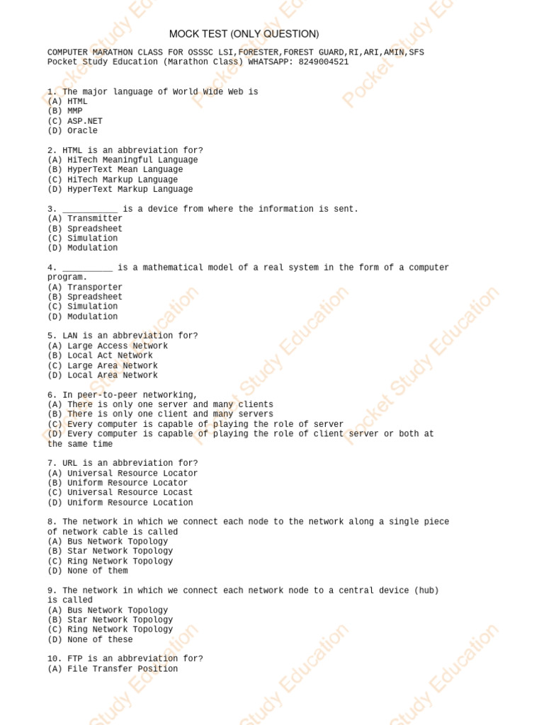COMPLETE COMPUTER MARATHON - Watermark | PDF | Computer Network ...