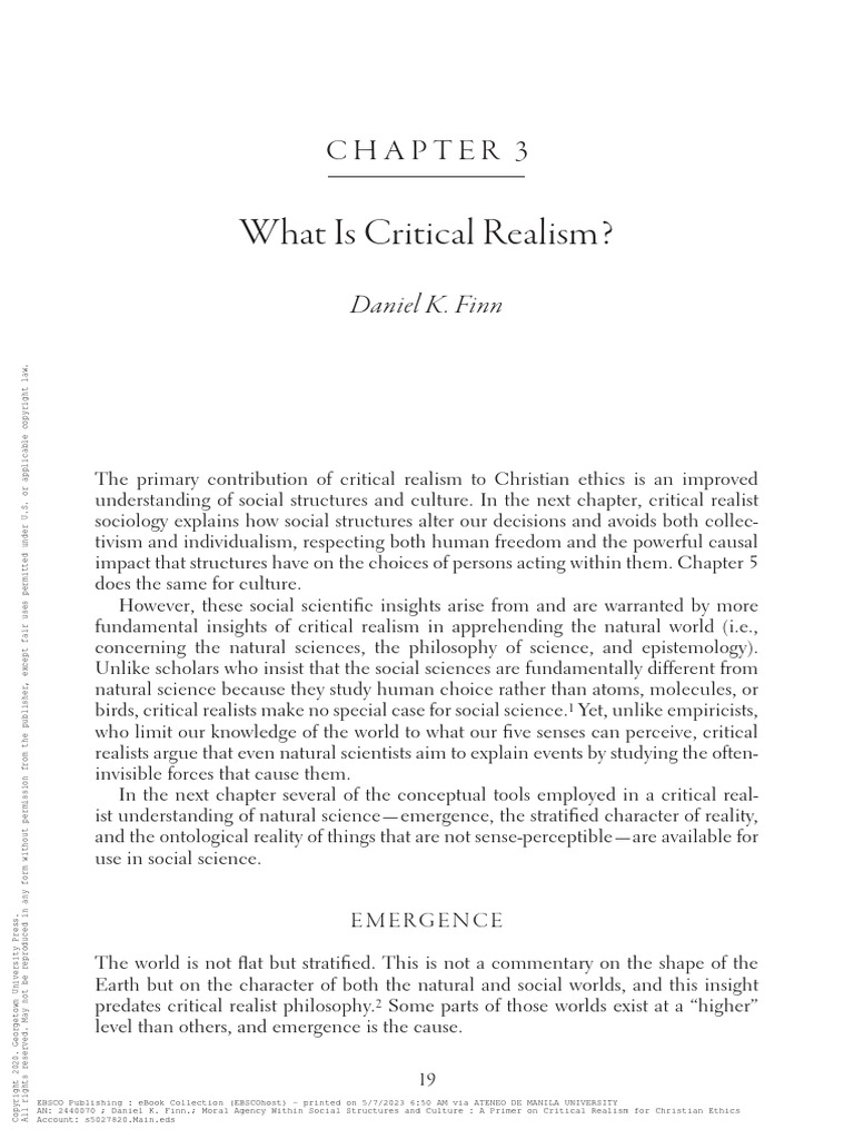 Reading 01 - Finn - 2020 - What is Critical Realism | PDF | Empiricism ...