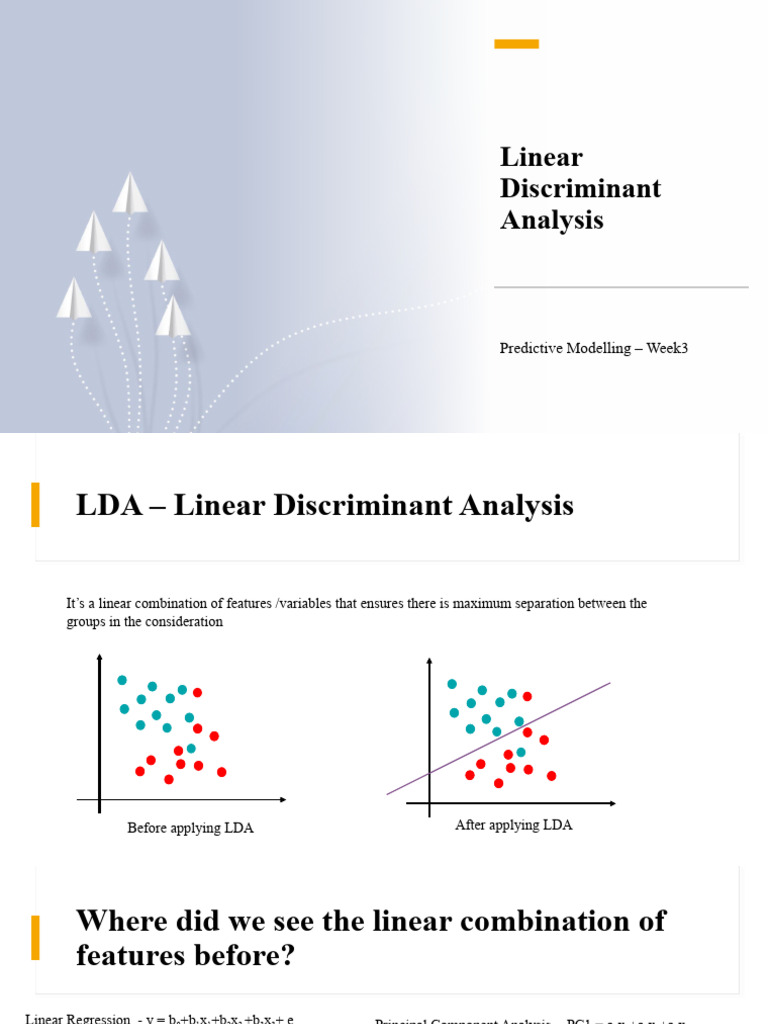 Linear Discriminant Analysis: Predictive Modelling - Week3 | Download Free PDF | Data Analysis ...