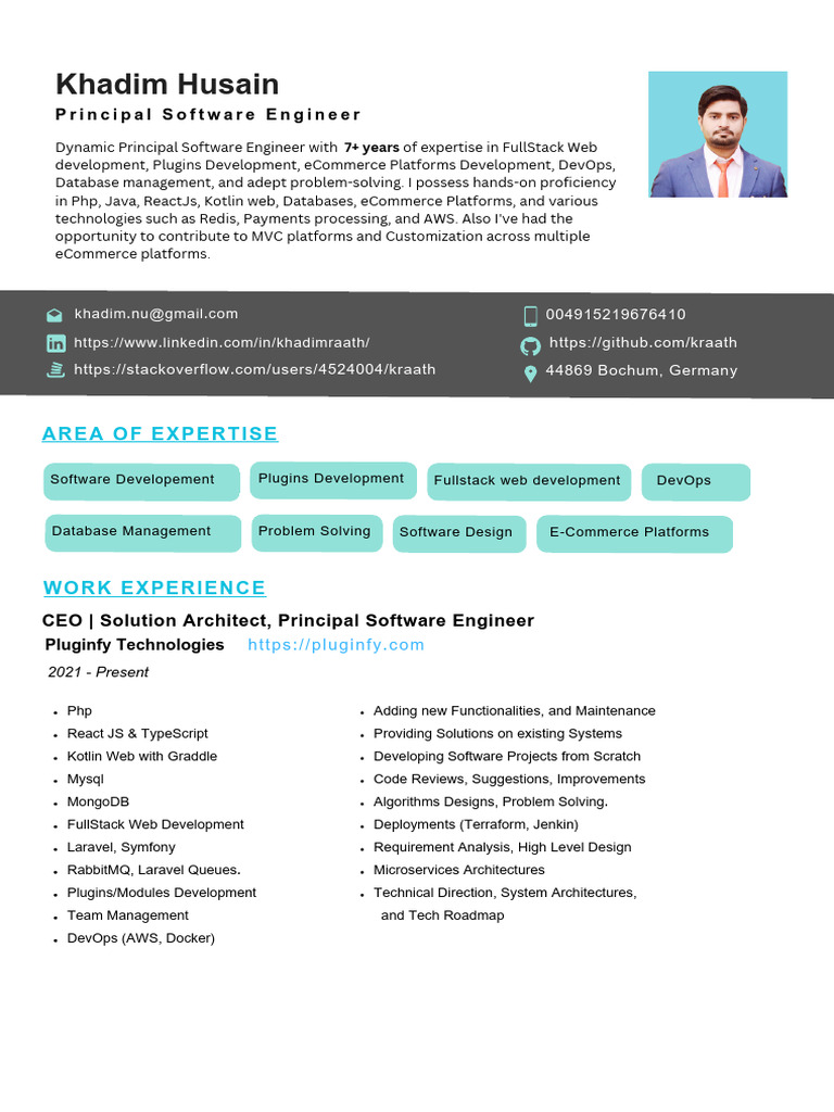 Khadim Software Backend Dev CV | PDF | Web Development | E Commerce