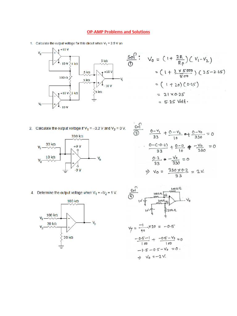 Module 4 Op Amp Problems Pdf