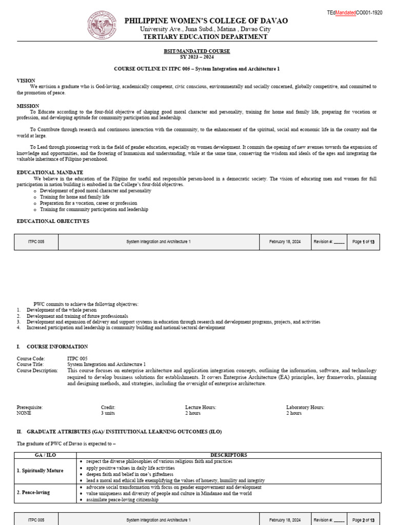 Syllabus - System Integration and Architecture | PDF