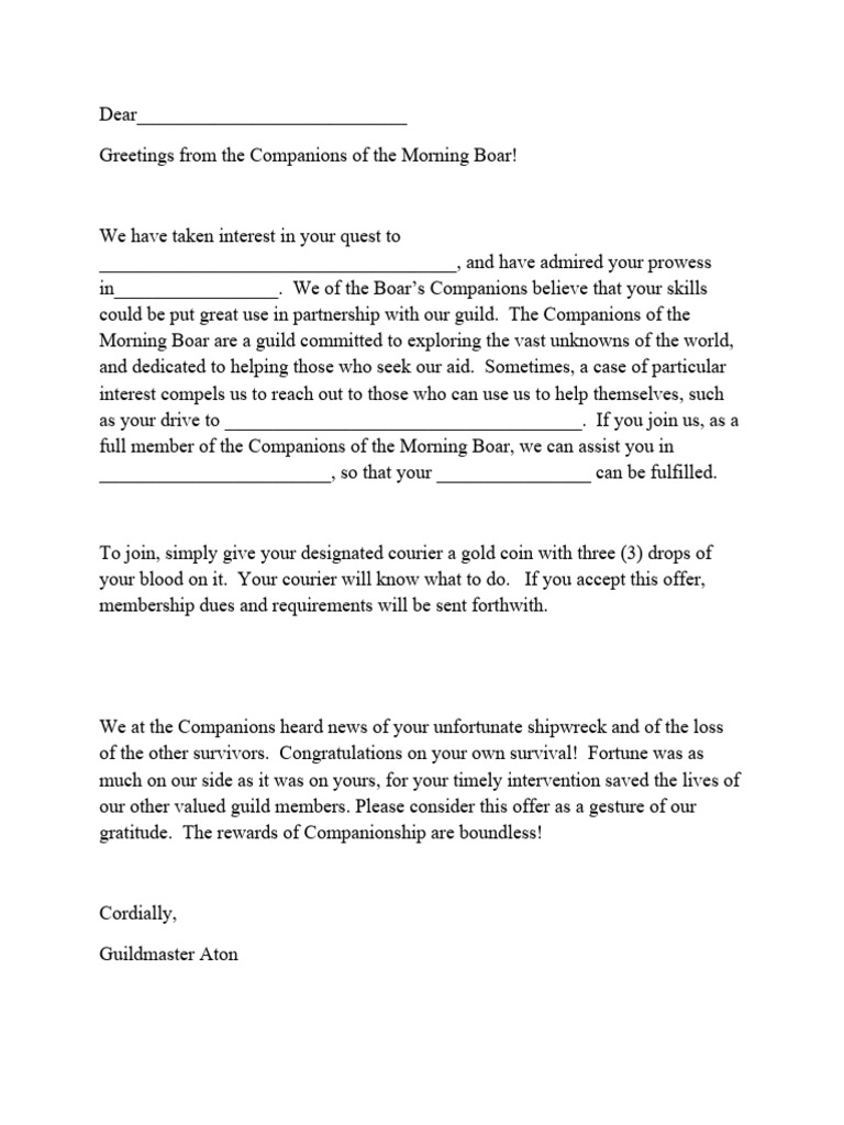 Tomb Standard Invitation Guild | PDF