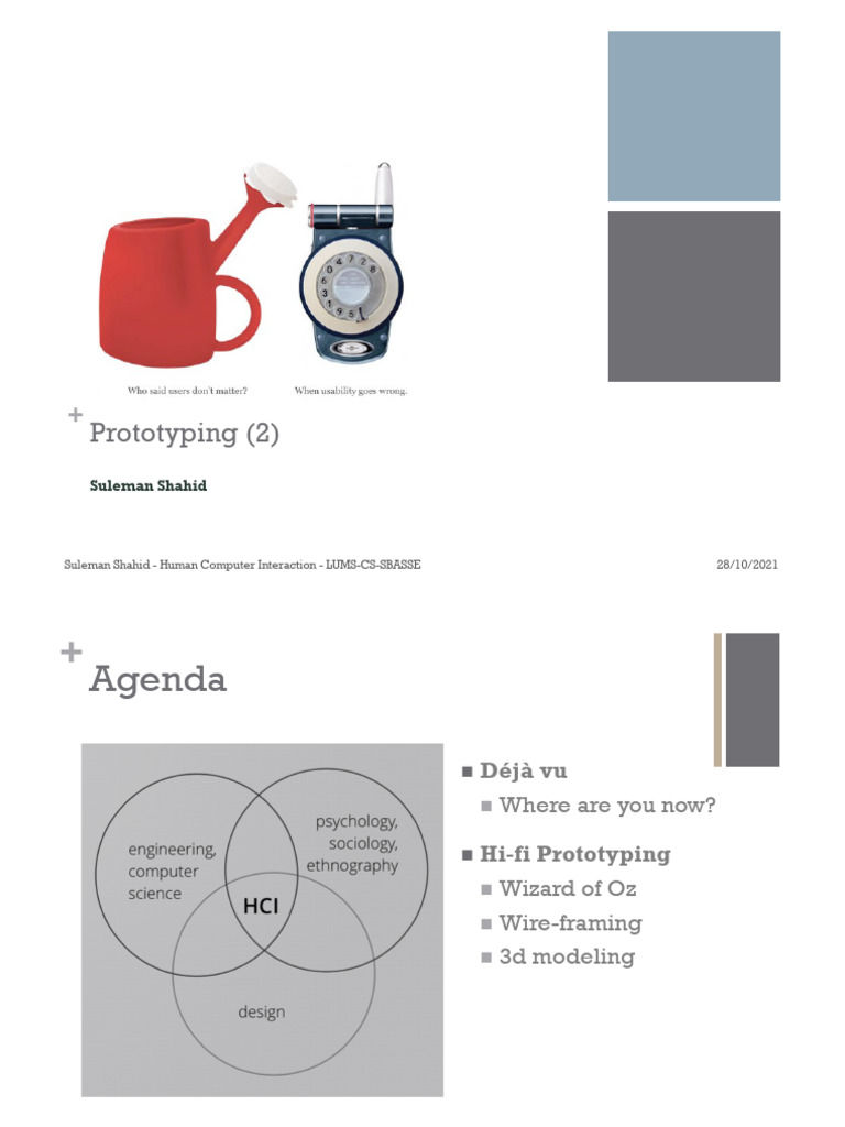 Lecture12 HCI 2021 - LUMS Web | PDF | Software Prototyping | User Interface
