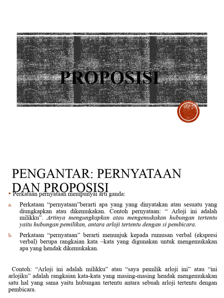 Konsep Proposisi dan Pernyataan | PDF
