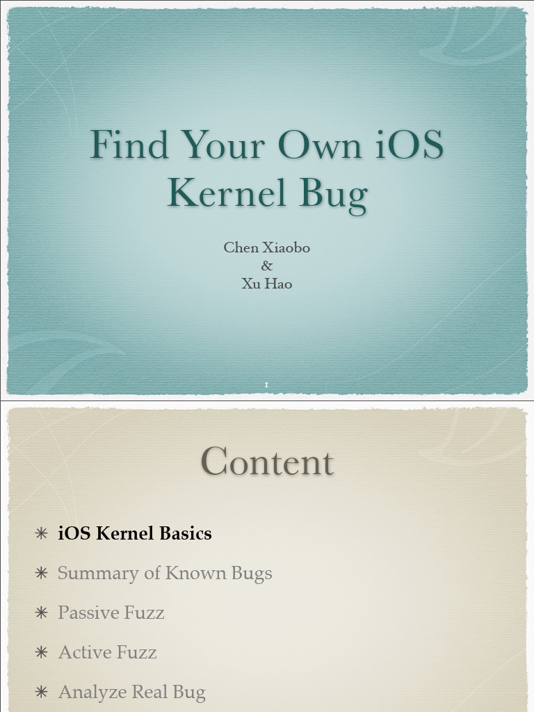 Xu Hao Xiabo Chen Find Your Own IOS Kernel Bug | PDF | Kernel (Operating System) | Ios