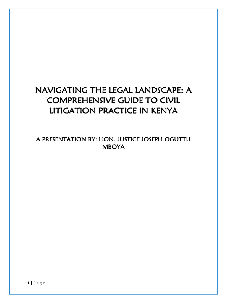 Hon. Justice Joseph Oguttu Mboya - Navigating The Legal Landscape. A ...