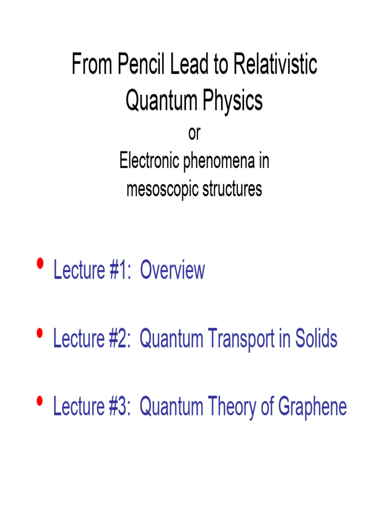 295 Lec 1 | PDF | Quantum Mechanics | Transistor