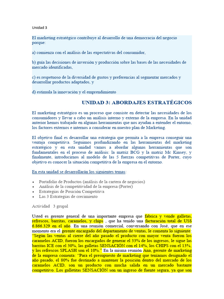 Unidad 3 | PDF | Marketing | Business