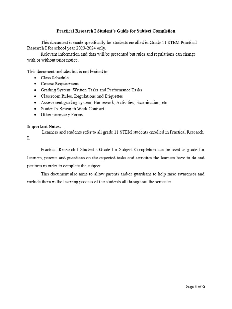 034 Practical Research I Guide For Subject Completion | PDF | Profanity ...