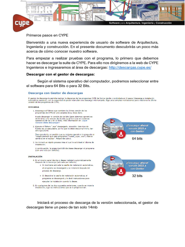 Primeros Pasos en CYPECAD | PDF | Software | Programa de computadora