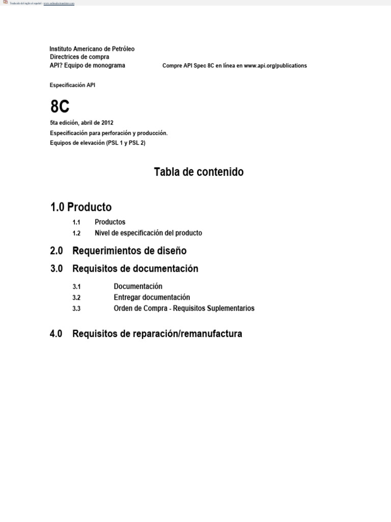 Api 8c.español | PDF
