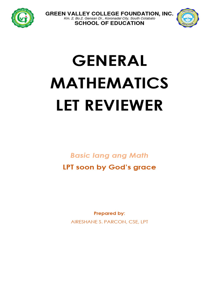 Math Reviewer Let | Download Free PDF | Triangle | Area