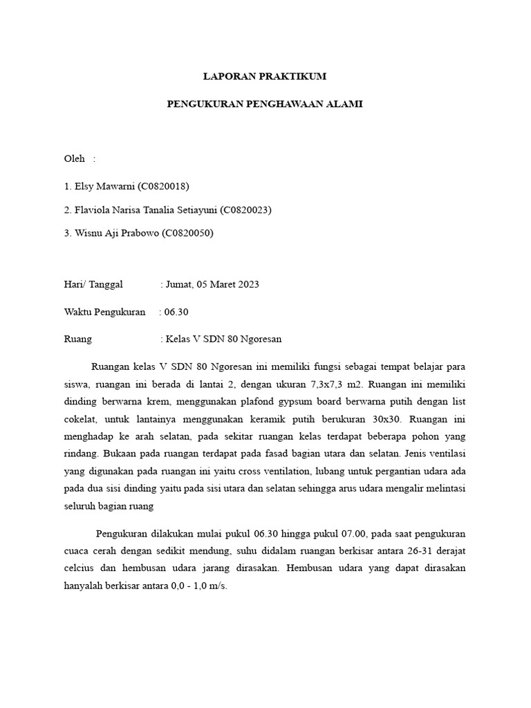 Laporan AIS PRAKTIKUM PENGHAWAAN ALAMI | PDF