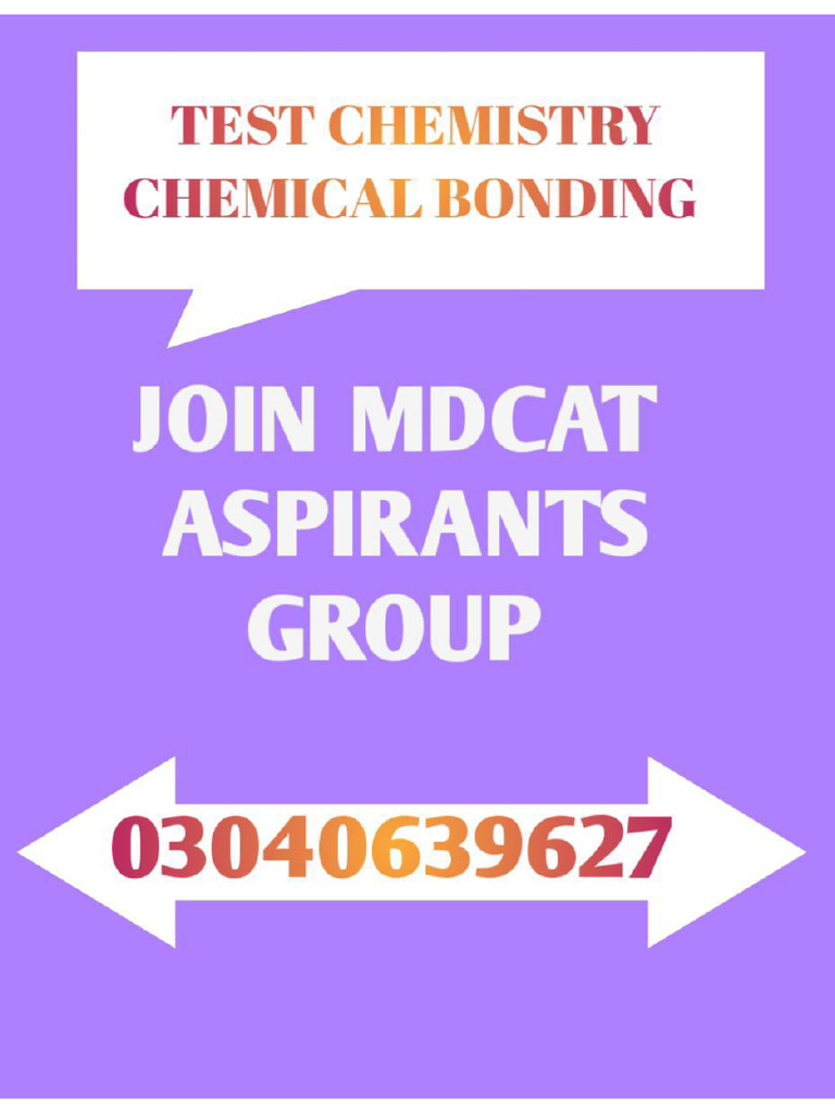 CHEM TEST#04 Chemical Bonding | PDF