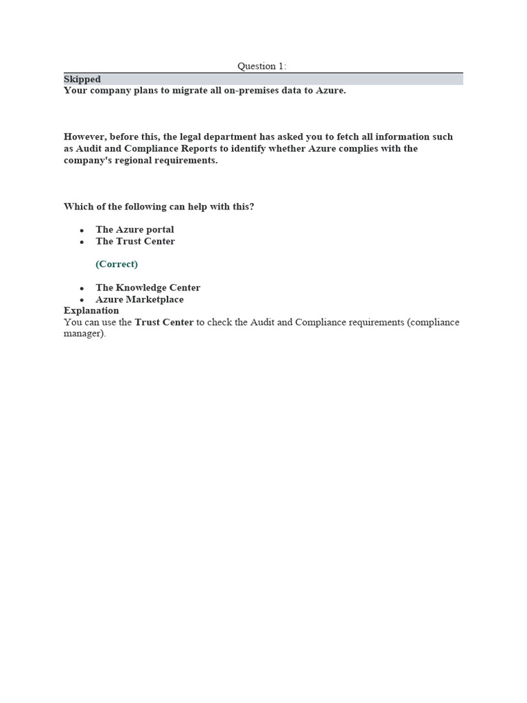C# Practice Test | PDF | Microsoft Azure | Cloud Computing