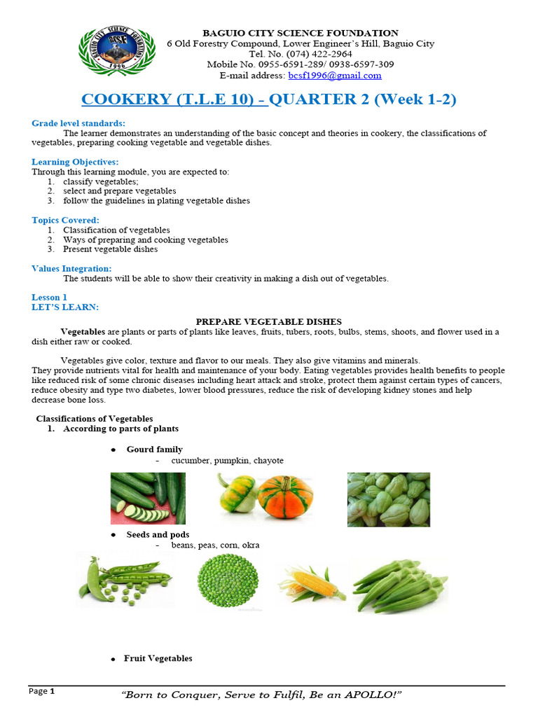 Cookery: Vegetable Preparation Guide | PDF | Vegetables | Cooking