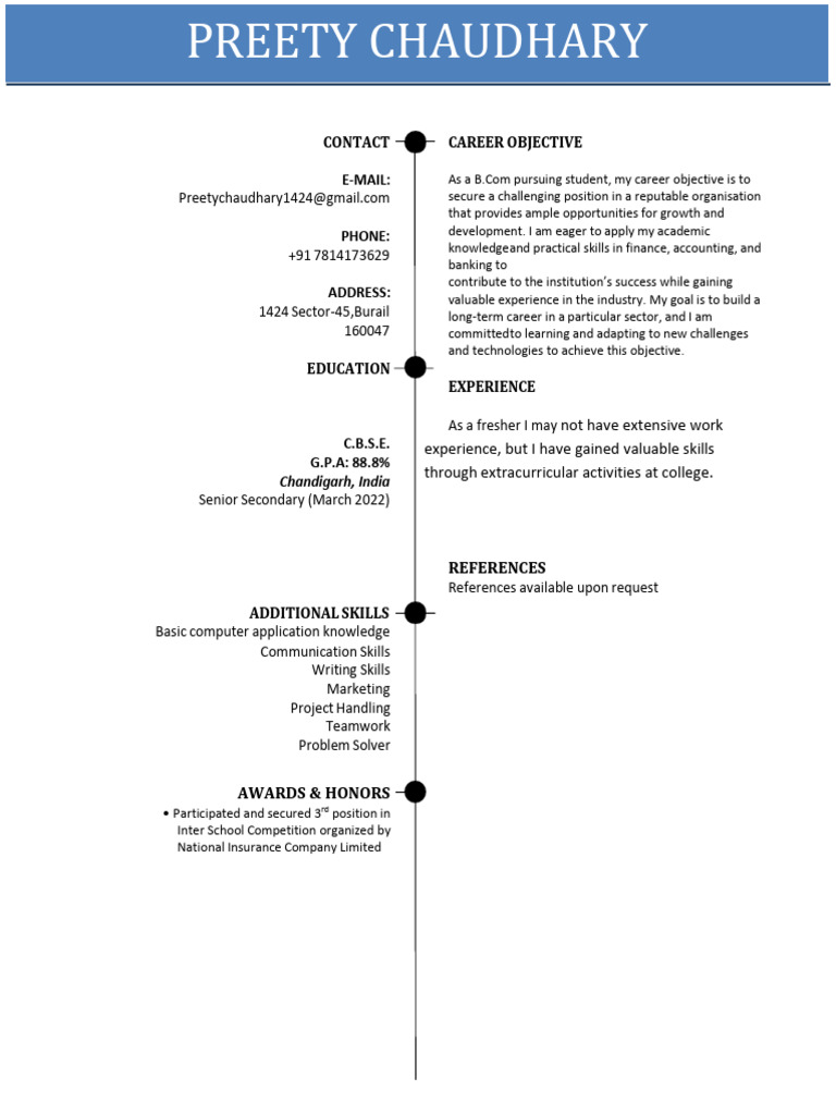 Preety Chaudhary Resume | PDF | Economies