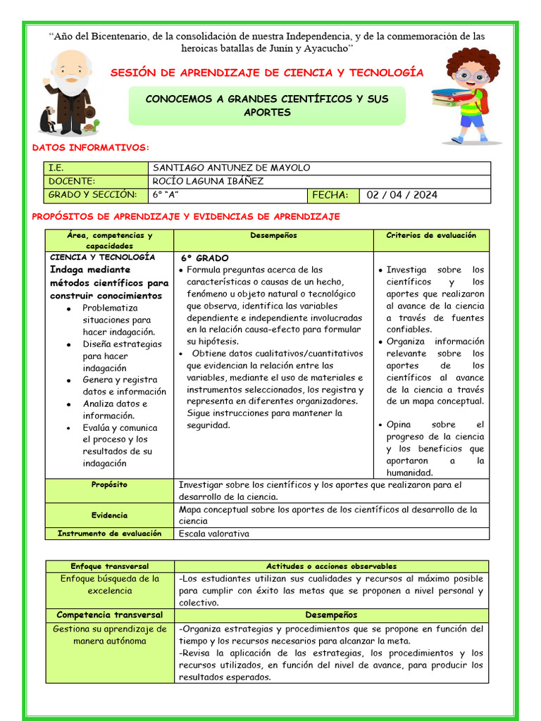 SESIÓN DE APRENDIZAJE CIENCIA Y TECNOLOGÍA 02 DE ABRIL | PDF | Gravedad ...