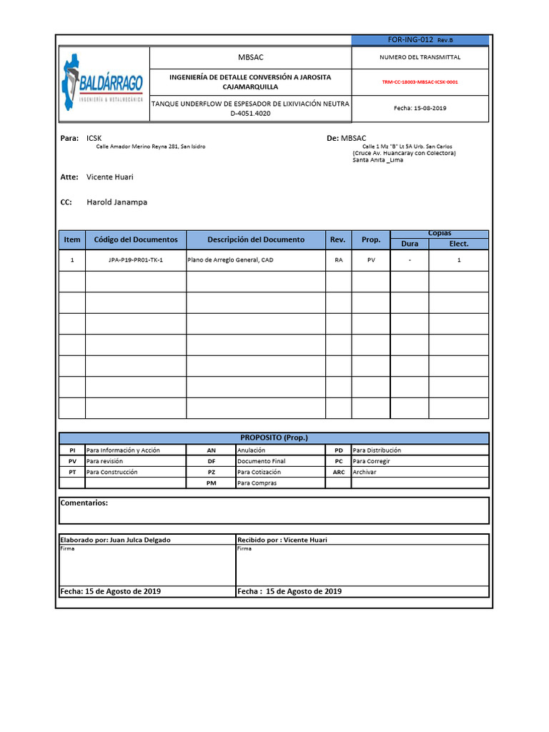 Plano de Arreglo General MBSAC | PDF