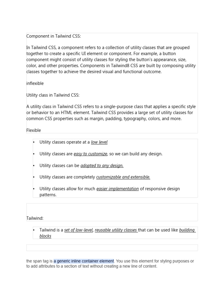Tailwind CSS Components & Utilities | PDF | Html Element | World Wide Web